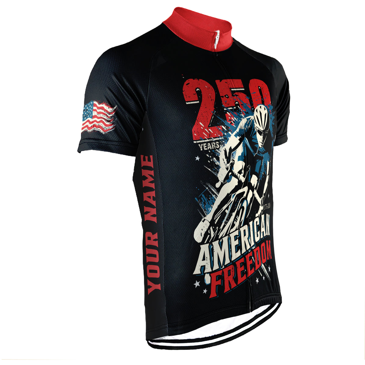 Customized America 250th Anniversary Short Sleeve Cycling Jersey For M ...