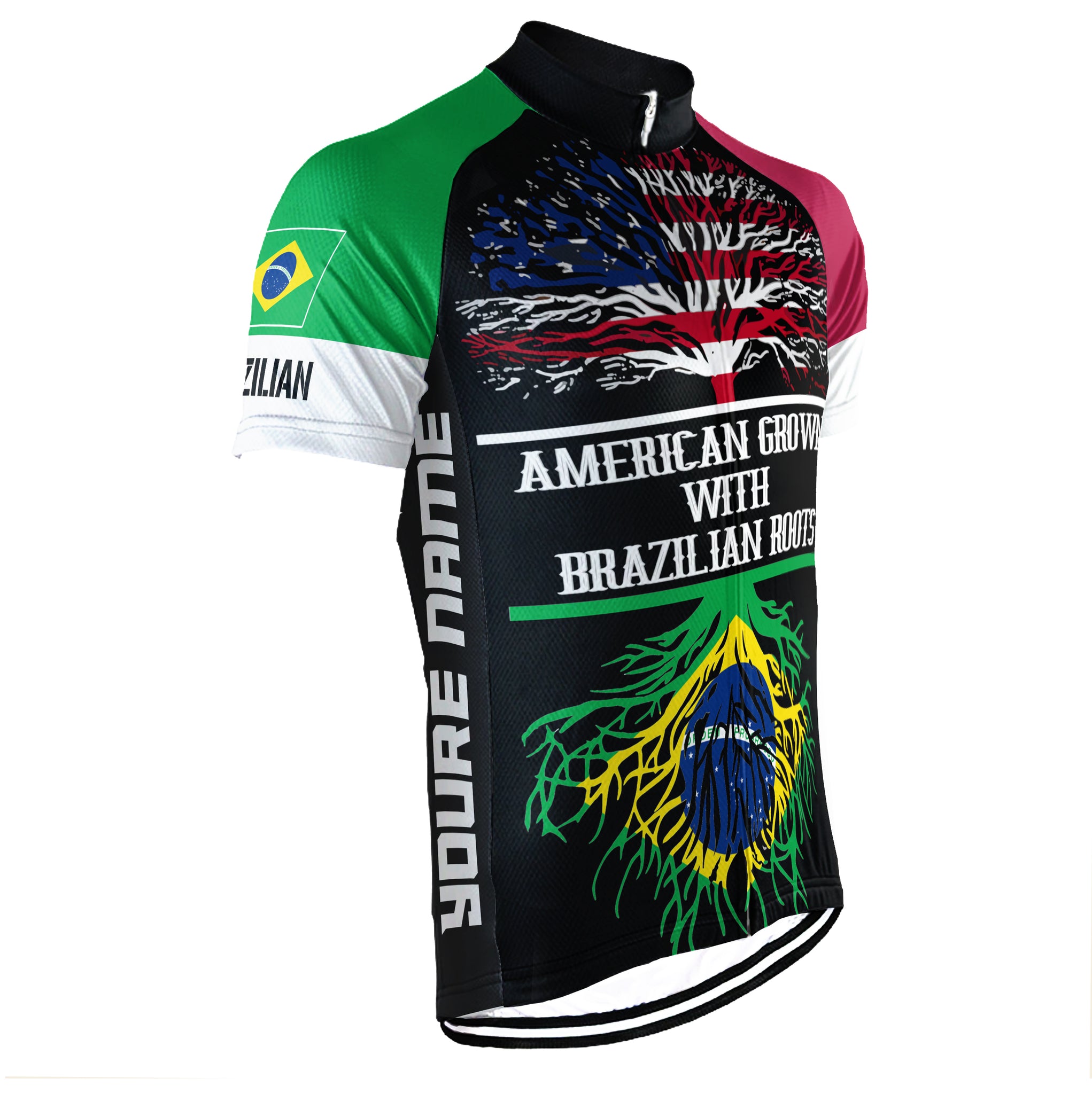 Customized Brazilian American Short Sleeve Cycling Jersey For Men – OS ...