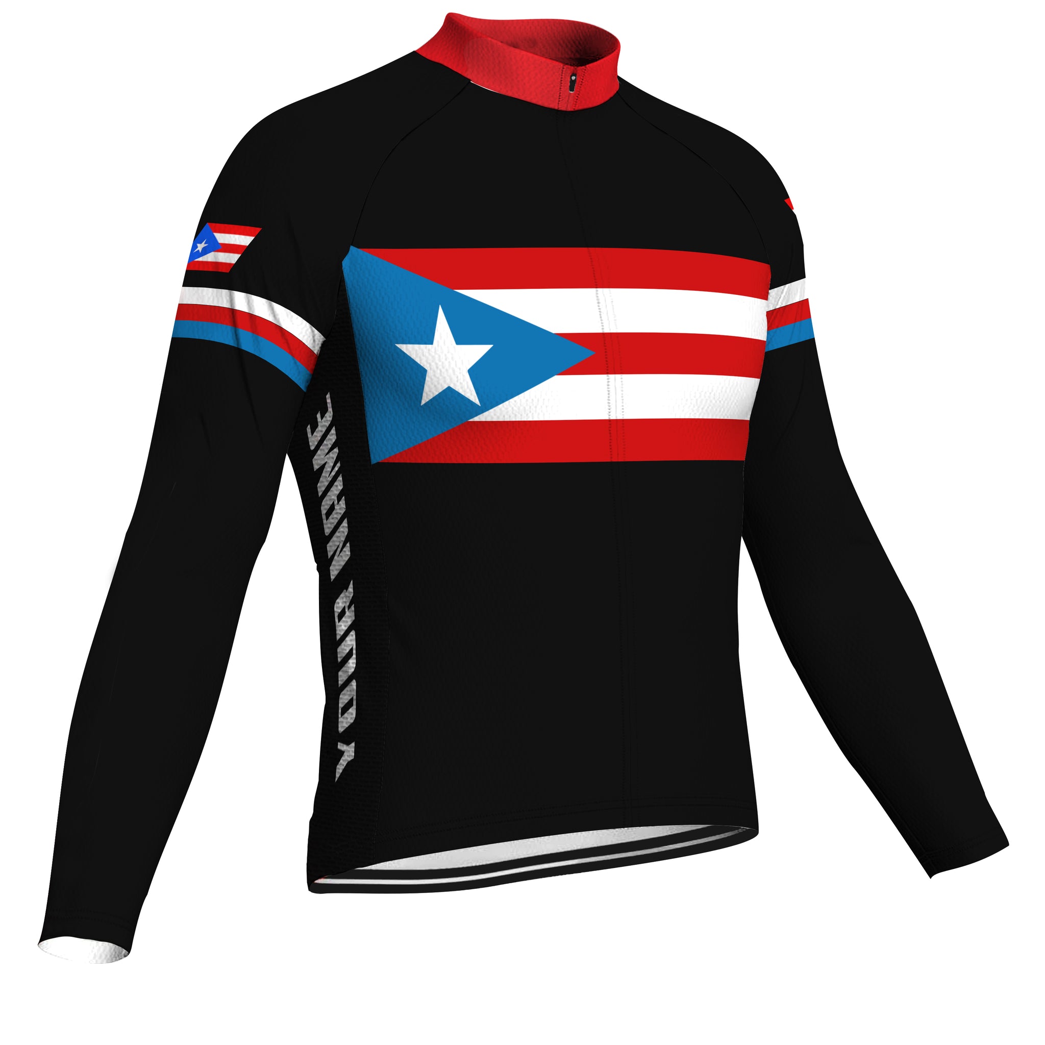 Customized Puerto Rico Long Sleeve Cycling Jersey for Men – OS Cycling ...