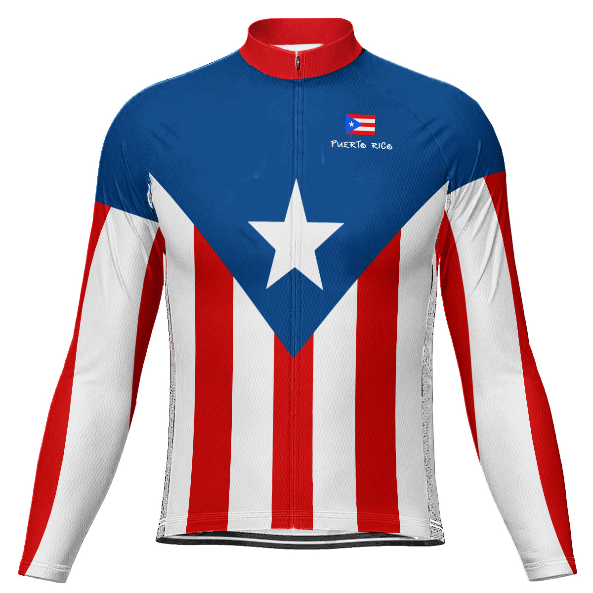 Customized Puerto Rico Long Sleeve Cycling Jersey for Men – OS Cycling ...