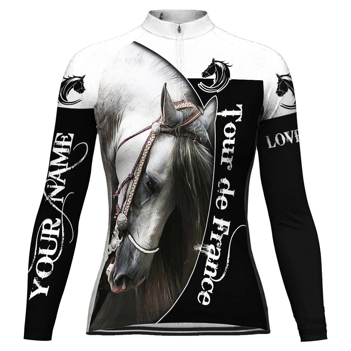 Customized Horse Long Sleeve Cycling Jersey for Women – OS Cycling Store