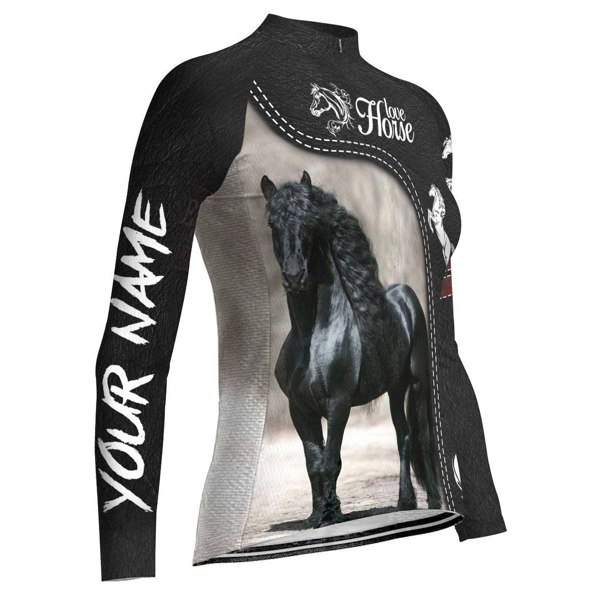 Customized Horse Long Sleeve Cycling Jersey for Women – OS Cycling Store