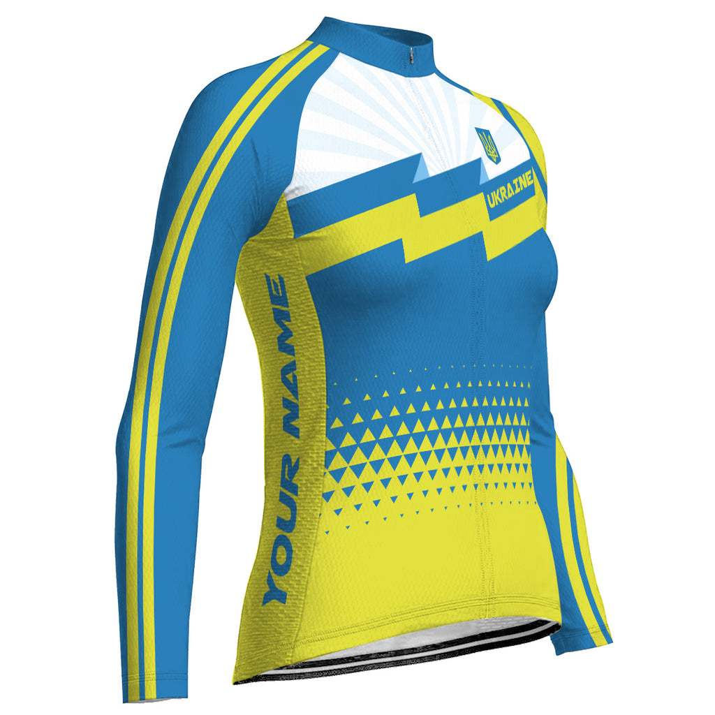 Customized Ukraine Long Sleeve Cycling Jersey for Women – OS Cycling Store