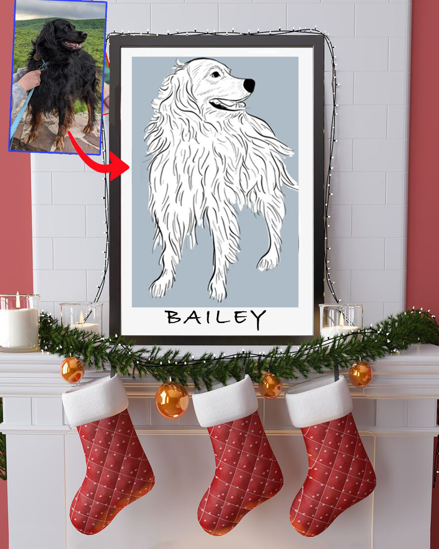 Personalized Hand-Drawn Dog Poster-Drawing Portrait Poster – OS Cycling ...